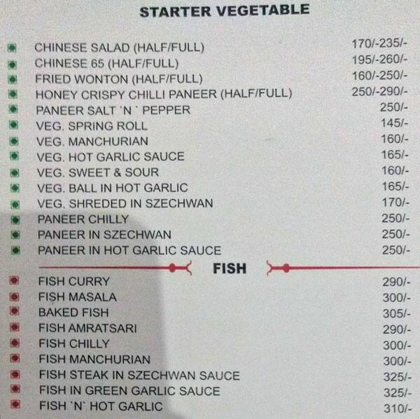 Menu at Khushboo, Kanpur, 16/62 Hotel Paradise