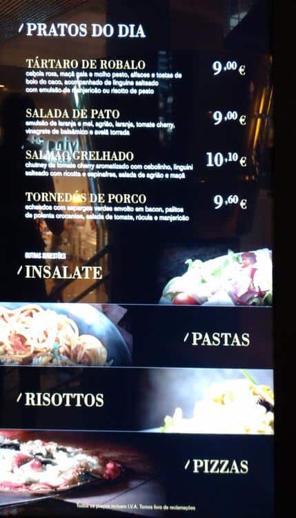 Menu em Italian Republic, Lisboa, Av. Eng. Duarte Pacheco Amoreiras ...