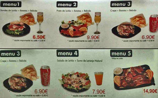 Menu at Mister Pig BBQ, Oeiras