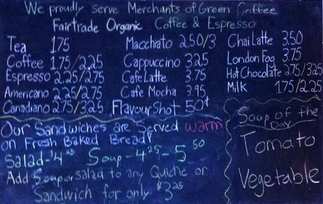 Menu at The Sweet Escape desserts, Toronto