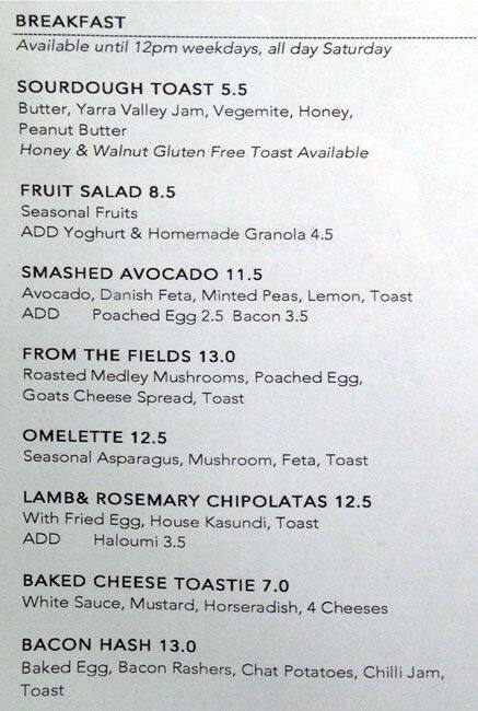 Corner & Bench Menu, Menu for Corner & Bench, Bourke Street, CBD ...