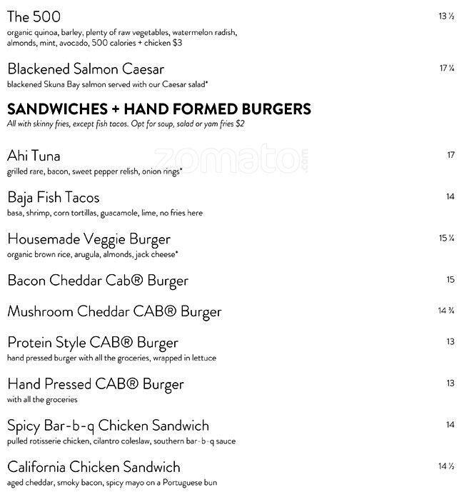 Menu at JOEY Bellevue restaurant, Bellevue