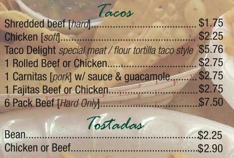 Menu at Azteca Bakery & Mexican, Phoenix, 416 N 7th Ave