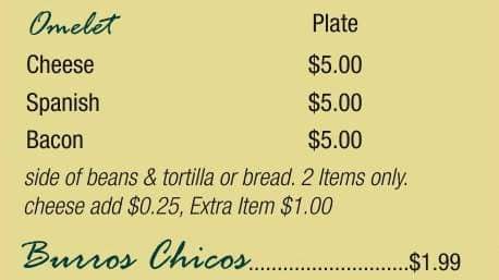 Menu at Azteca Bakery & Mexican, Phoenix, 416 N 7th Ave