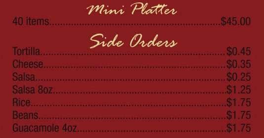 Menu at Azteca Bakery & Mexican, Phoenix, 416 N 7th Ave