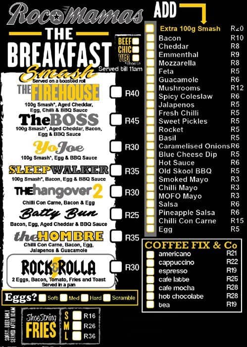 Rocomamas Menu, Menu for Rocomamas, Irene, Pretoria - Zomato SA