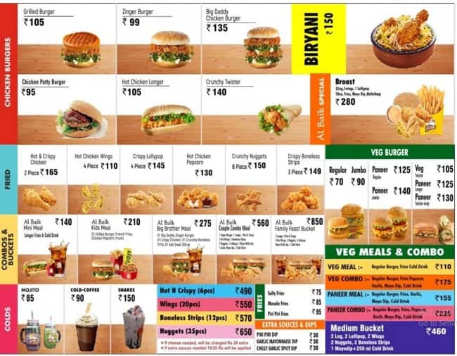 Menu of Food Planet AL Baik, Rajajipuram, Lucknow