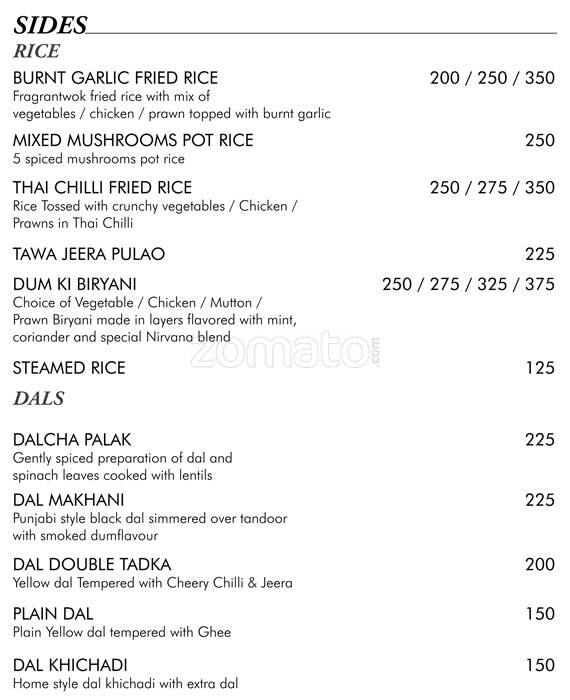 Menu at Nirvana Kitchen Bristo Grill & Bar, Pune
