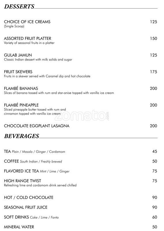 Menu at Nirvana Kitchen Bristo Grill & Bar, Pune