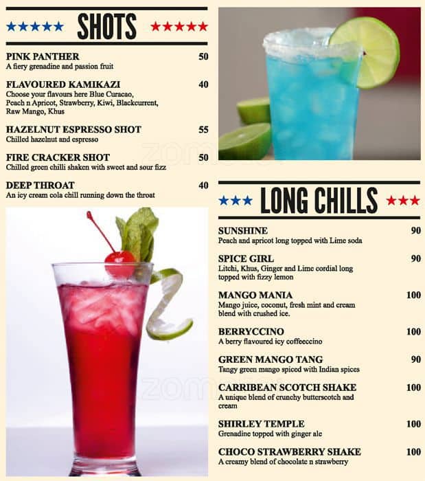 Menu at Zodiac, Pune, 7