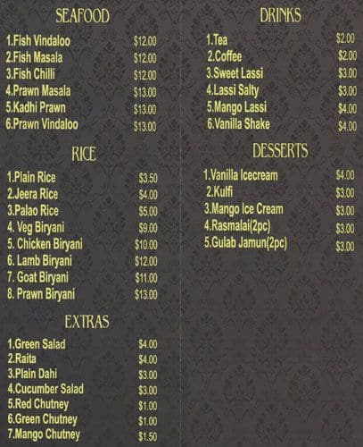 Menu at Navraj Sweets & Restaurant, Surrey