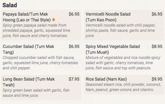 Menu at Sikhay Thai Lao Restaurant & Boba Tea & Pho, Fort Worth