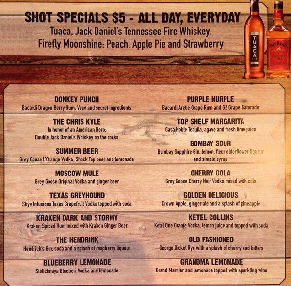 Menu at The Nodding Donkey pub & bar, Dallas, SMU Boulevard