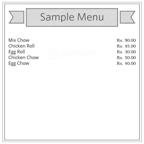 Menu of The Fast Food Center, Park Street Area, Kolkata