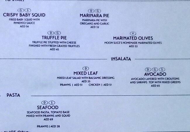 Menu of Moon Slice - The Pizza Space, Al Safa, Dubai