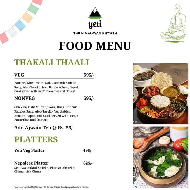 Menu of Yeti The Himalayan Kitchen, Kalyani Nagar, Pune
