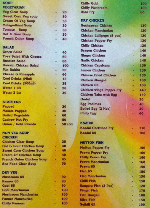 Chandra Restaurant Menu, Menu for Chandra Restaurant, Auroville ...