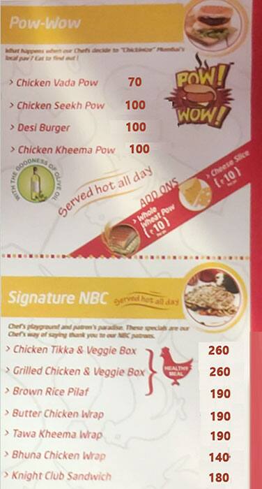 Menu at Nothing But Chicken, Mumbai, Shop 27