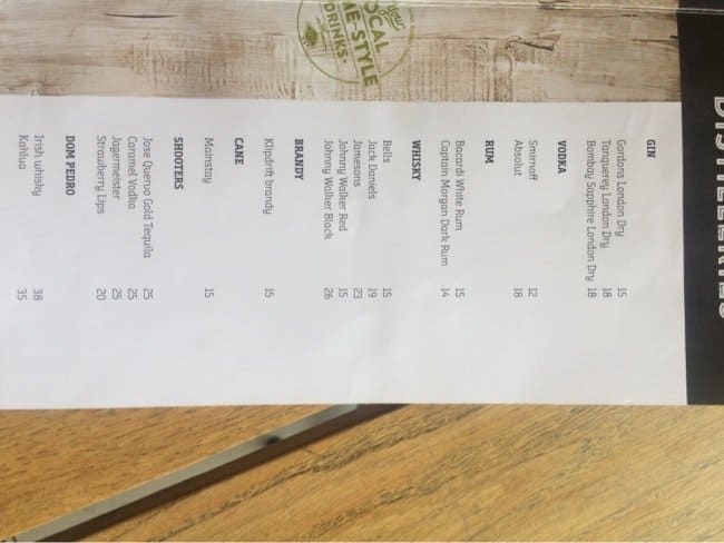 Menu at The Local Kitchen restaurant, Johannesburg