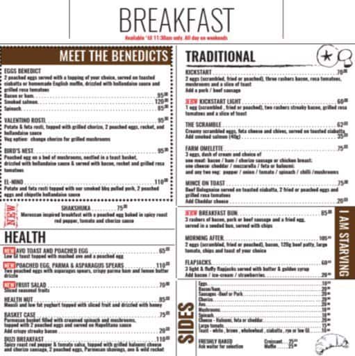 Menu at The Local Kitchen restaurant, Johannesburg