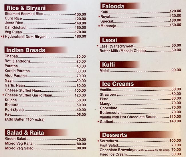 Menu at Navtara Veg Restaurant, Calangute, Calangute Candolim Road