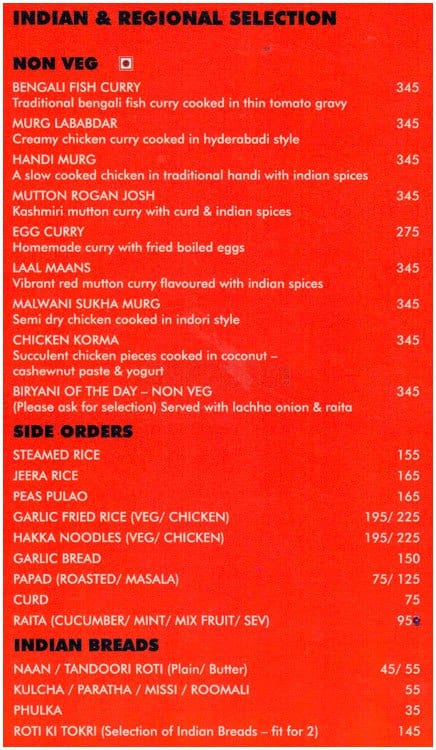 Menu at Rouge-The Restaurant, Indore