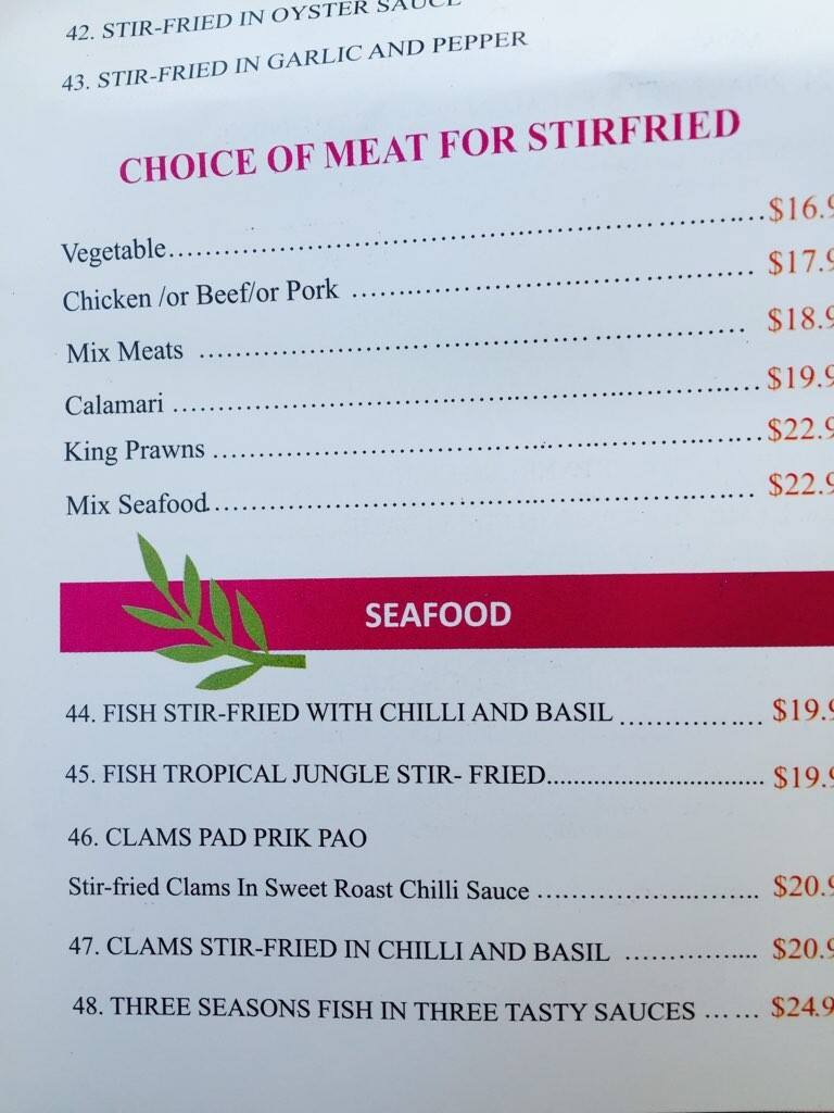 Menu at CocoNine restaurant, Campbell