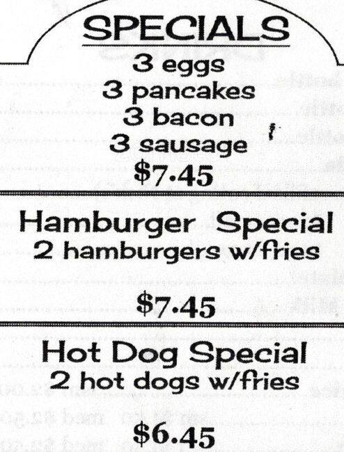 Menu at Nick Jr's Grill restaurant, Chicago