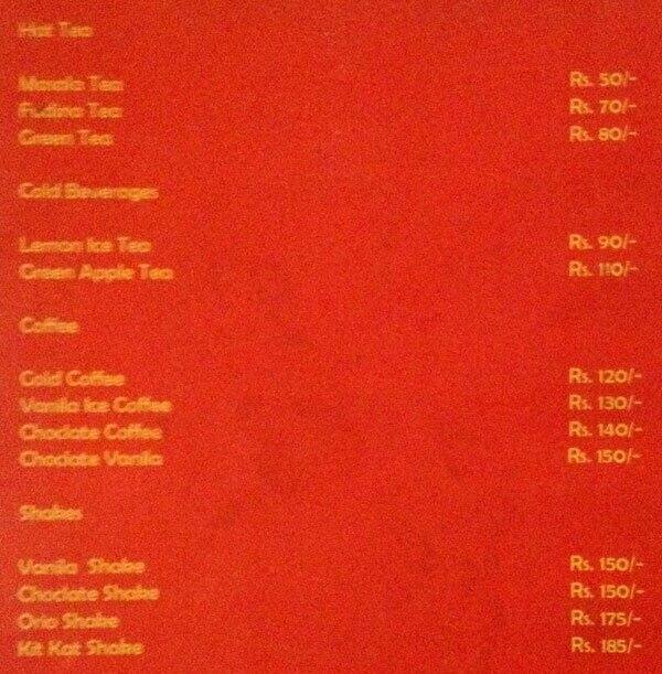 Menu at Flavours 9 Shisha Lounge, Ahmedabad