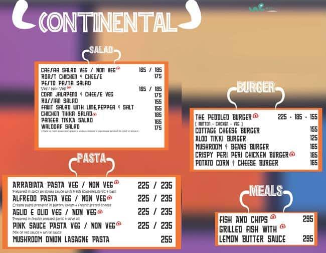 The Peddler's Menu, Menu for The Peddler's, Hazratganj, Lucknow - Zomato