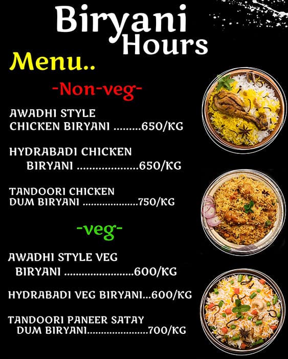 Menu of Biryani Hours, Kandivali East, Mumbai