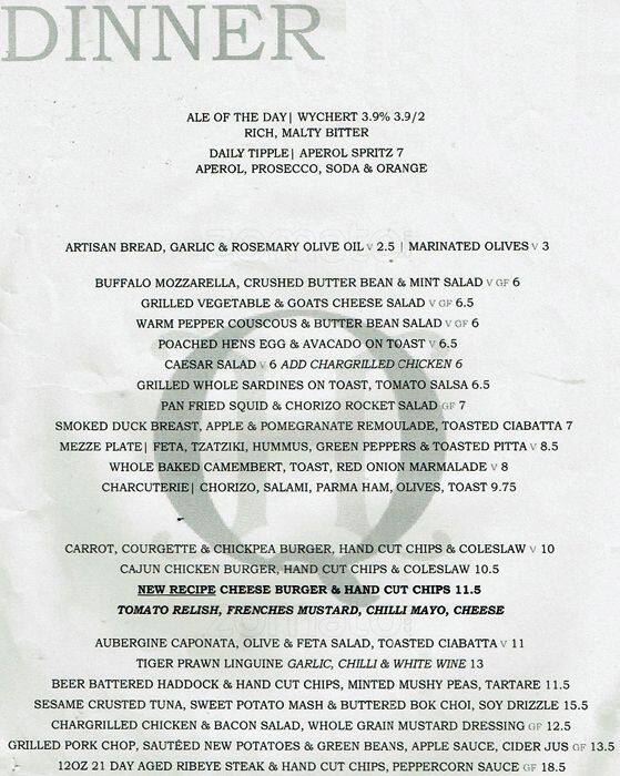 Menu at The Queens pub & bar, London, 26 Broadway Parade