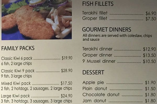 Menu at King Kiwi restaurant, Lower Hutt, High St