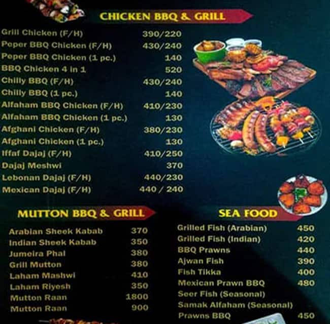 Menu at Palm Jumeira, Chennai, 19/A1