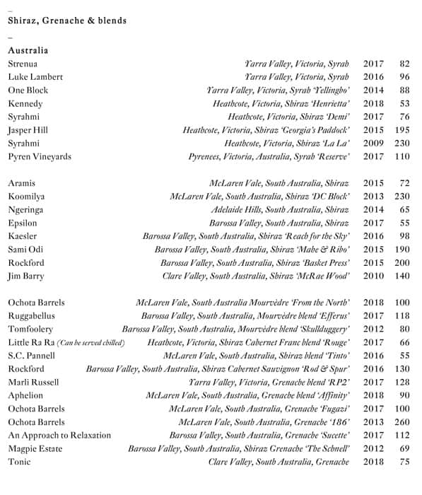 Menu at Cumulus Up. restaurant, Melbourne