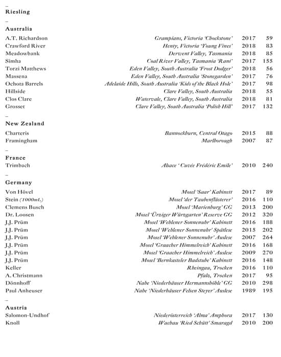 Menu at Cumulus Up. restaurant, Melbourne