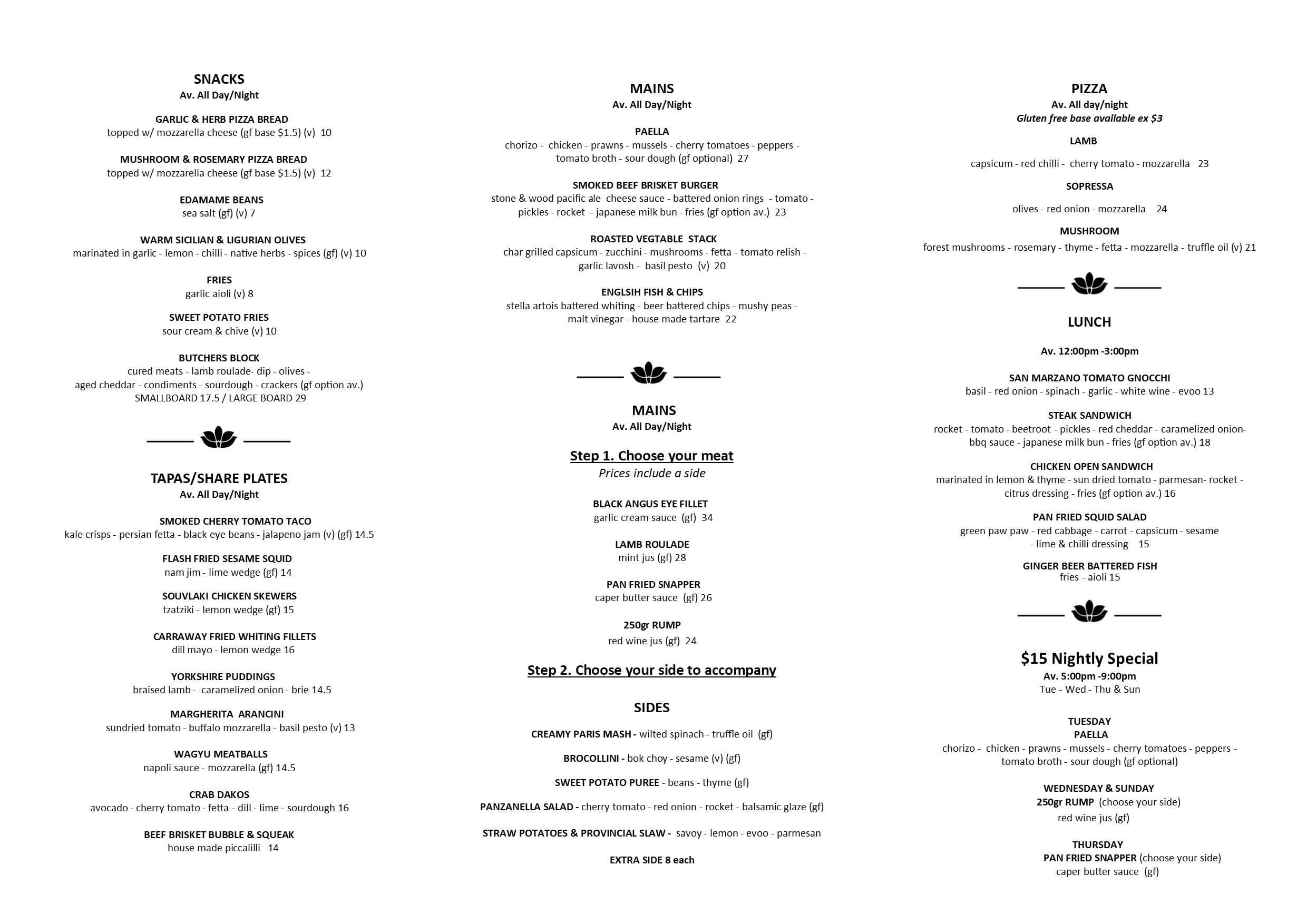 The London Club Restaurant & Bar Menu - Urbanspoon/Zomato