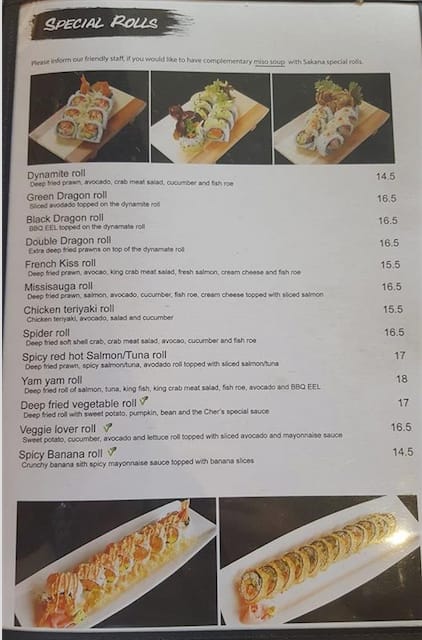 Sakana Japanese Dining Bar Menu - Urbanspoon/Zomato