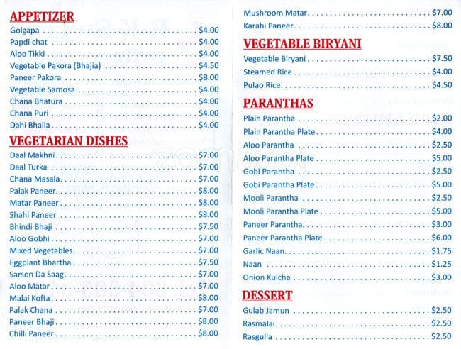 RK Sweets & Restaurant Menu - Urbanspoon/Zomato