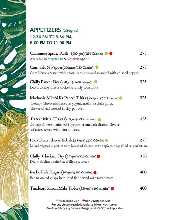 Menu of Banjara, Suraj Kund, Faridabad