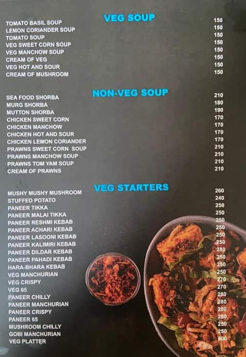 Menu at Pune Adda, Pune