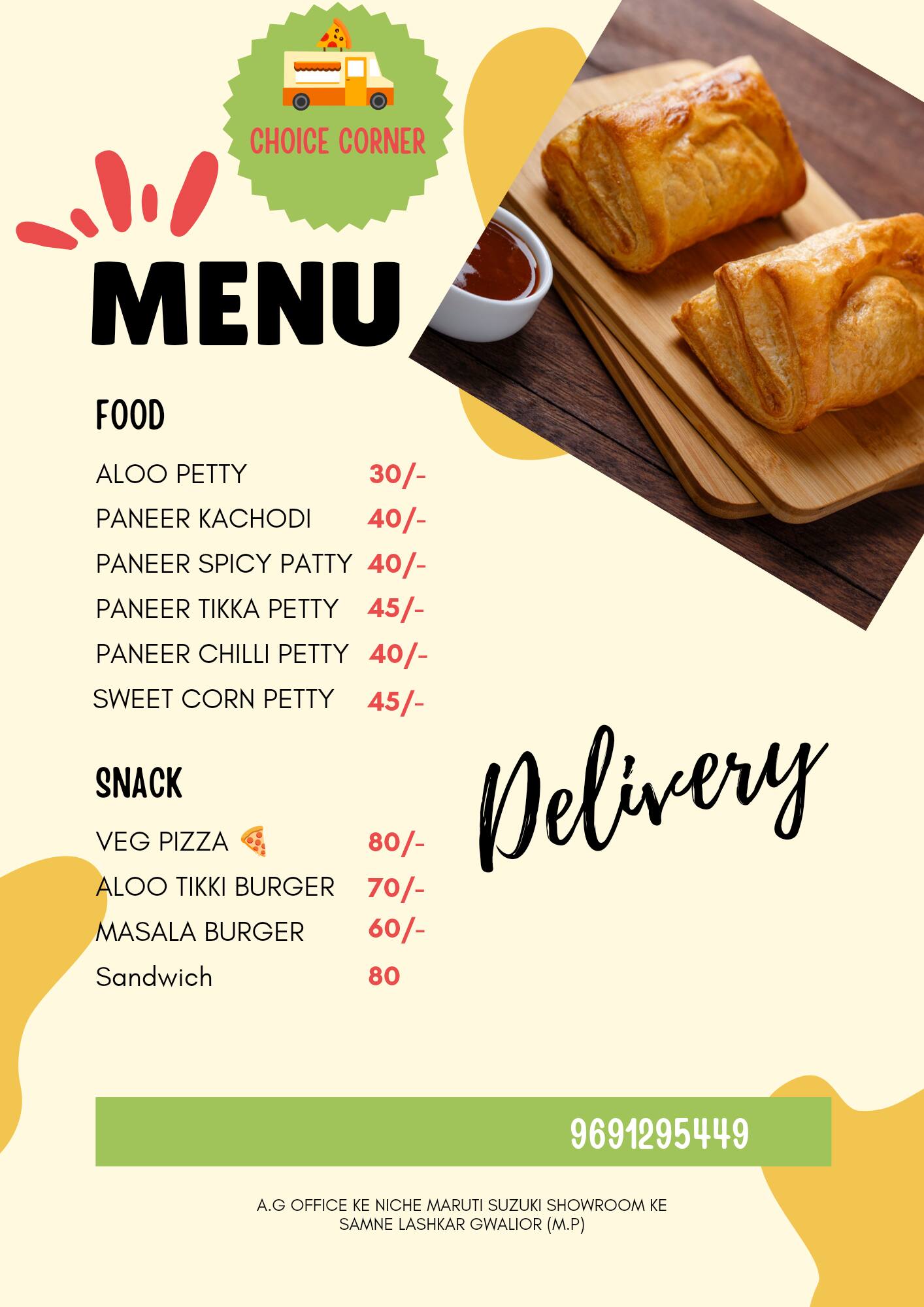 Menu of Choice Corner, City Center, Gwalior