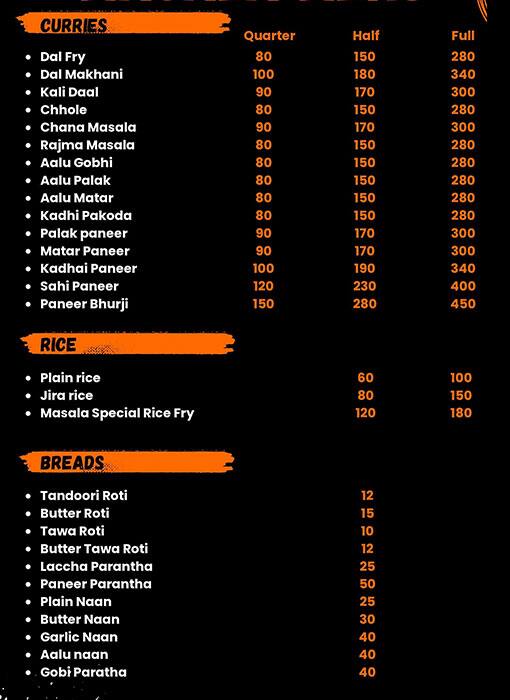 Menu of Masala Kitchen, West Patel Nagar, New Delhi
