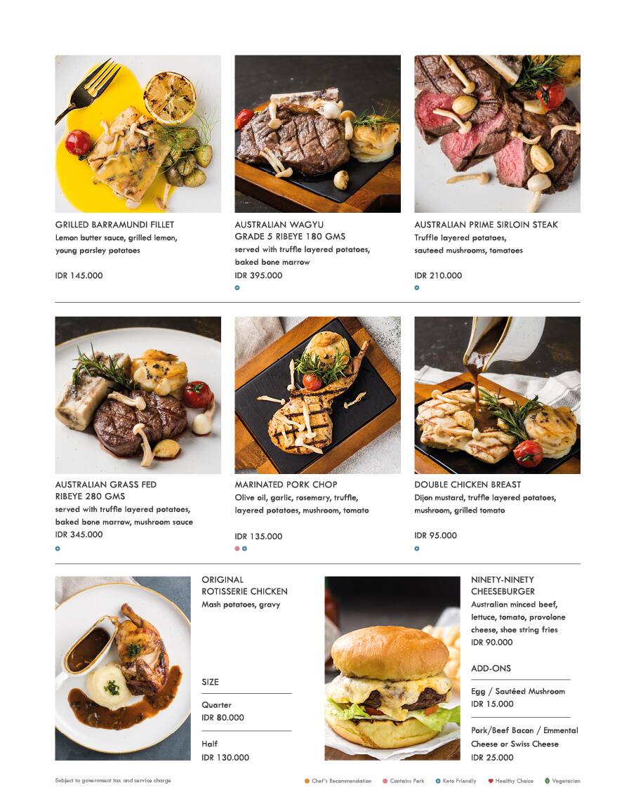 Menu at NINETY NINE restaurant, South Jakarta, Jalan Professor Doktor ...