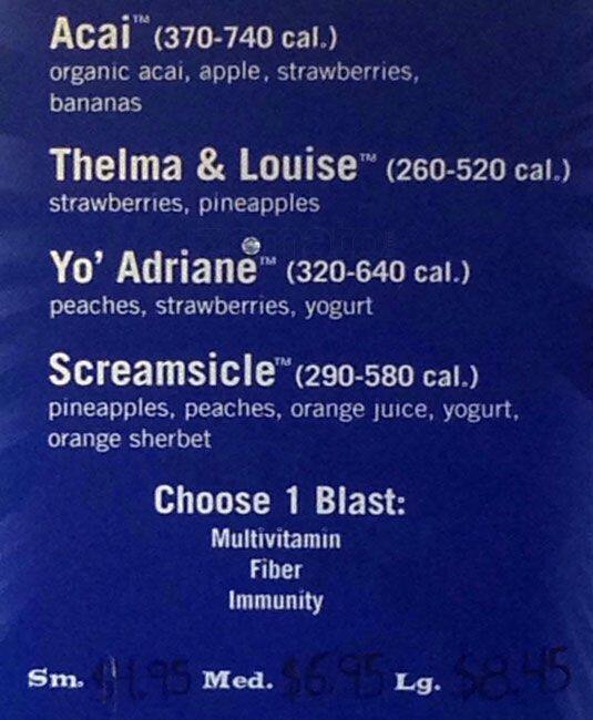 Menu at Planet Smoothie pub & bar, West New York, One Pennsylvania Plaza