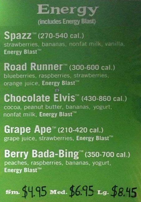 Menu at Planet Smoothie pub & bar, West New York, One Pennsylvania Plaza