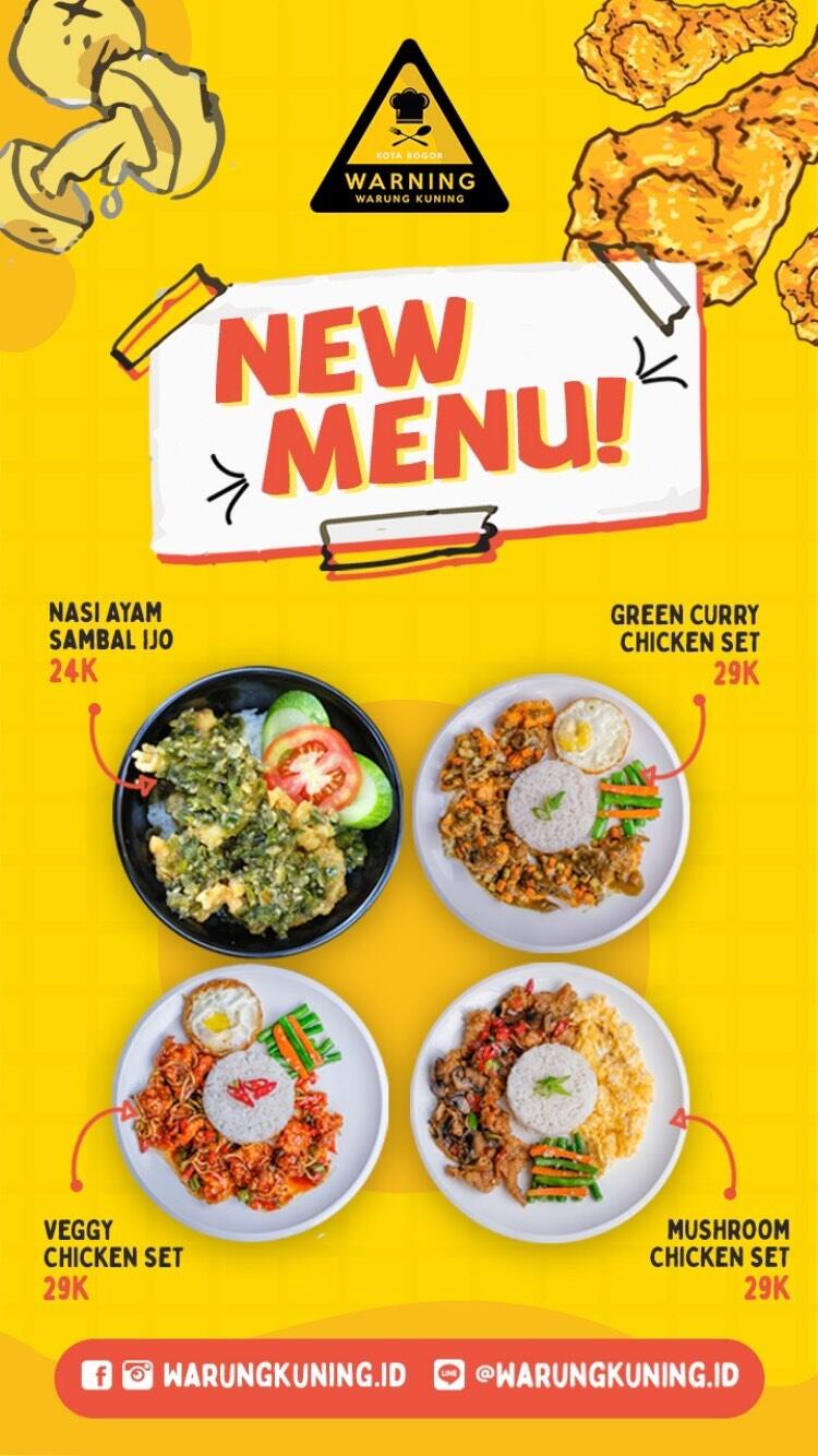 Menu at WARUNG KUNING restaurant, Bogor
