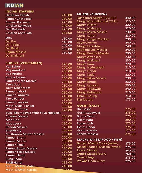 Menu of Urban Spice Restaurant, Chandivali, Mumbai
