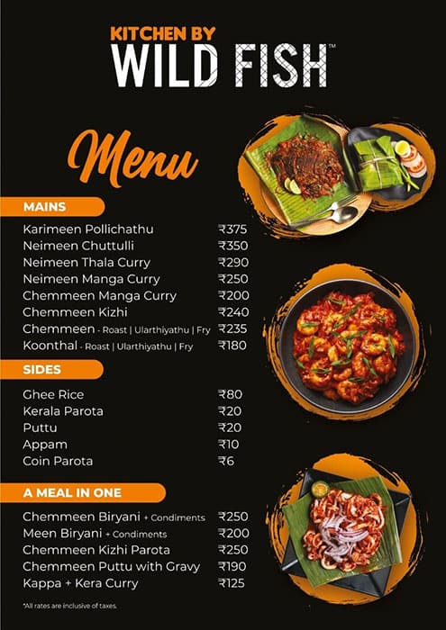 Menu of Kitchen By Wild Fish, Marad, Kochi
