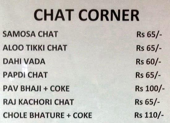 Menu at Chat Corner, Kolkata, 4th Floor